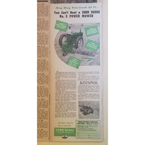 John Deere | Accents | Vintage John Deere Magazine Advertisement Wwii ...